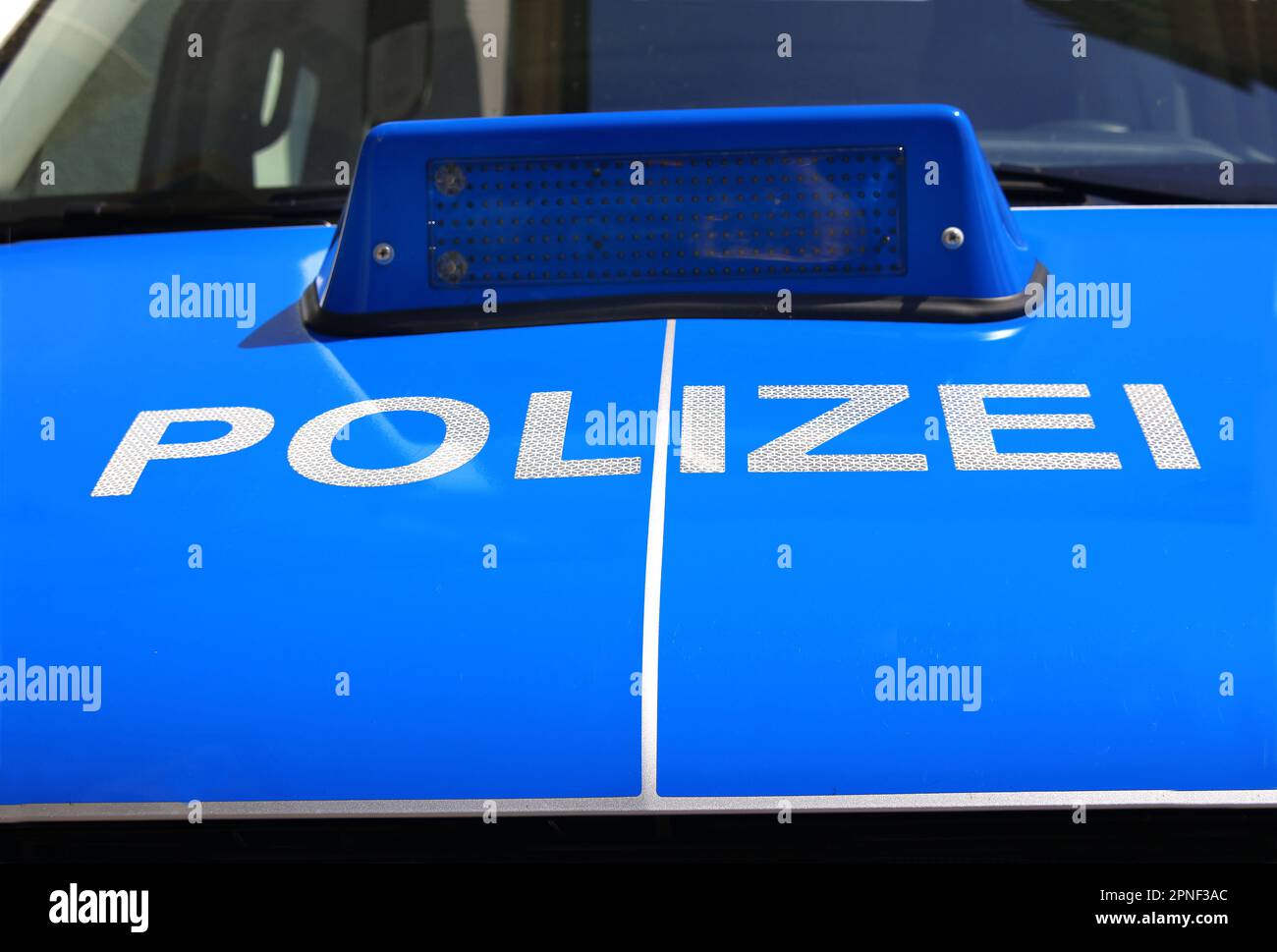 word Polizei, police, on a police car, Germany Stock Photo - Alamy