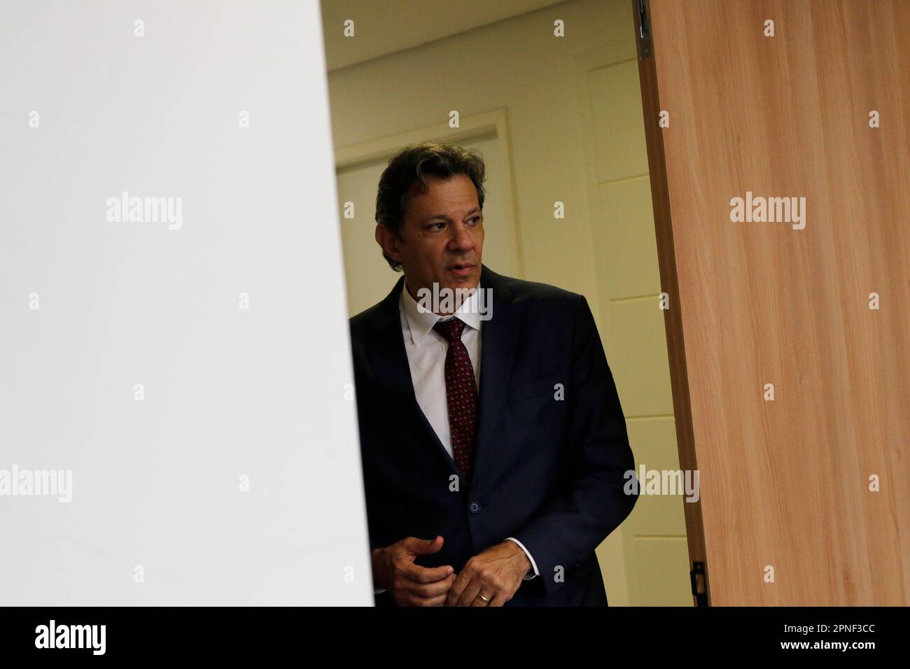 Fernando Haddad Minister of Finance of Brazil portait at press ...