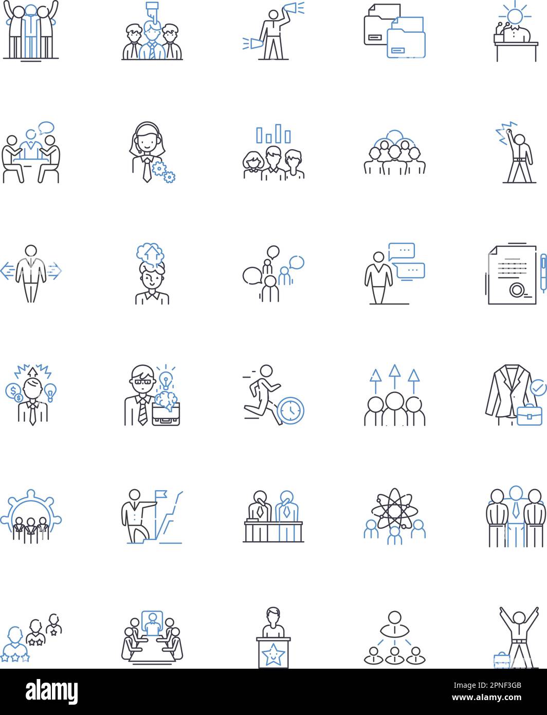Duty Assignment Line Icons Collection Responsibility Allocation Delegation Obligation