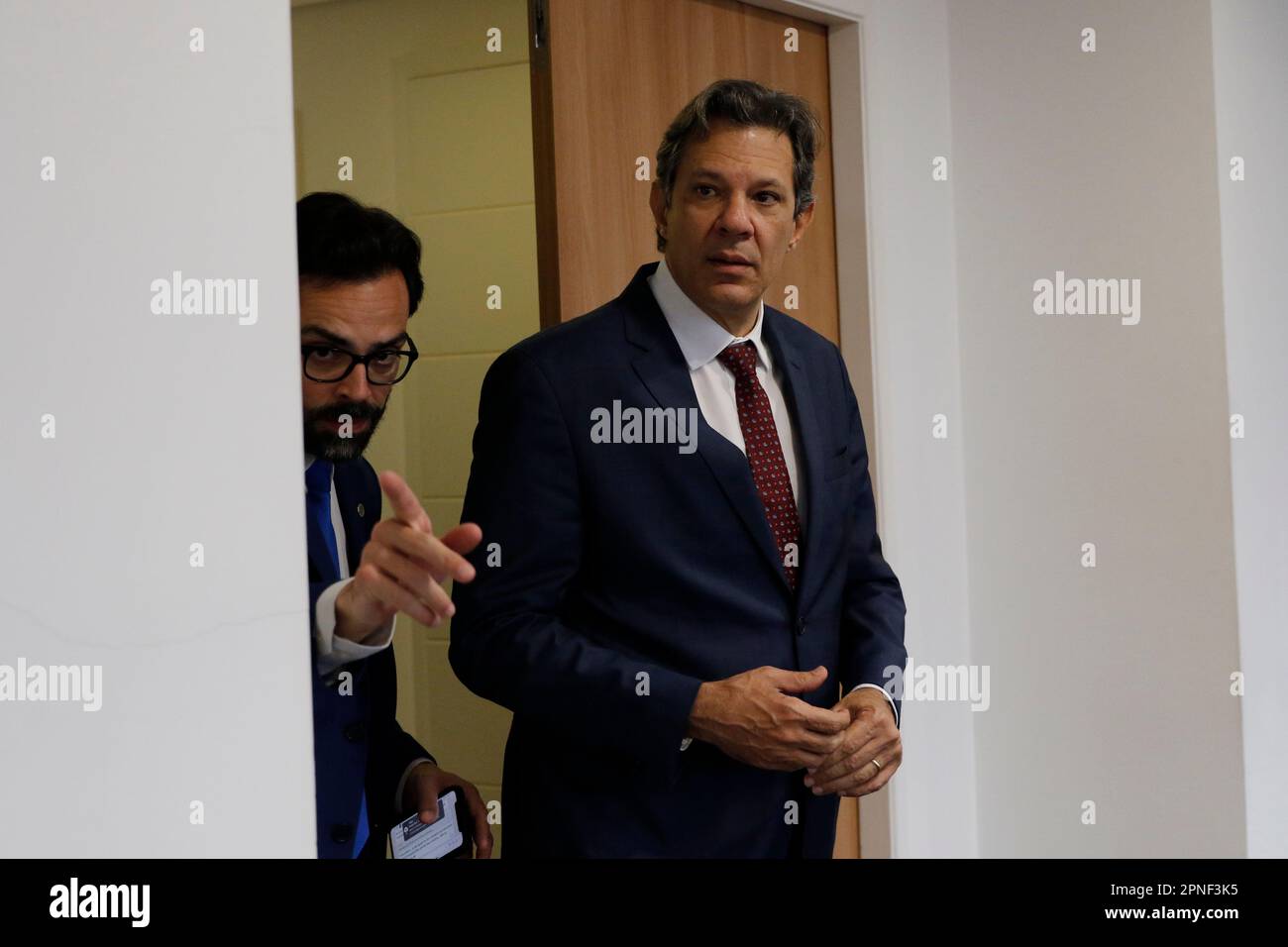 Fernando Haddad Minister of Finance of Brazil portait at press ...