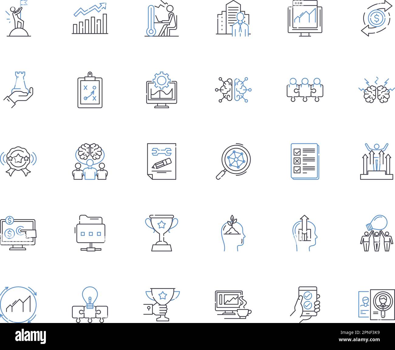 Corporate expansion line icons collection. Growth, Expansion, Diversification, Acquisition ...