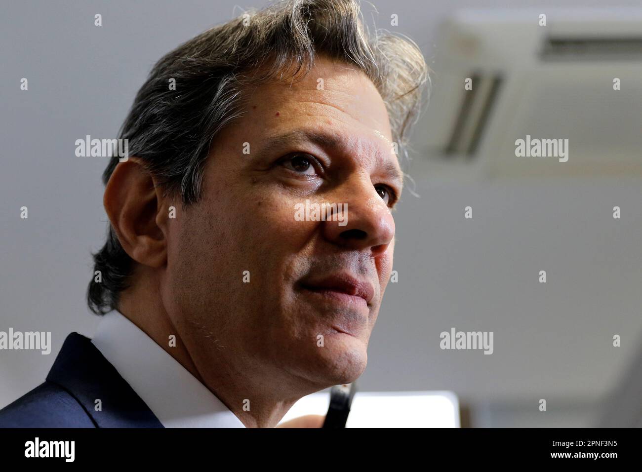 Fernando Haddad Minister of Finance of Brazil portait at press ...