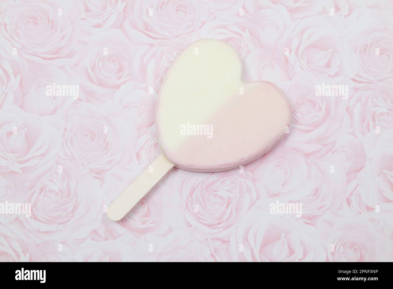 Tasty And Refreshing Heart-shaped Popsicle; Double Flavor Palette Stock ...
