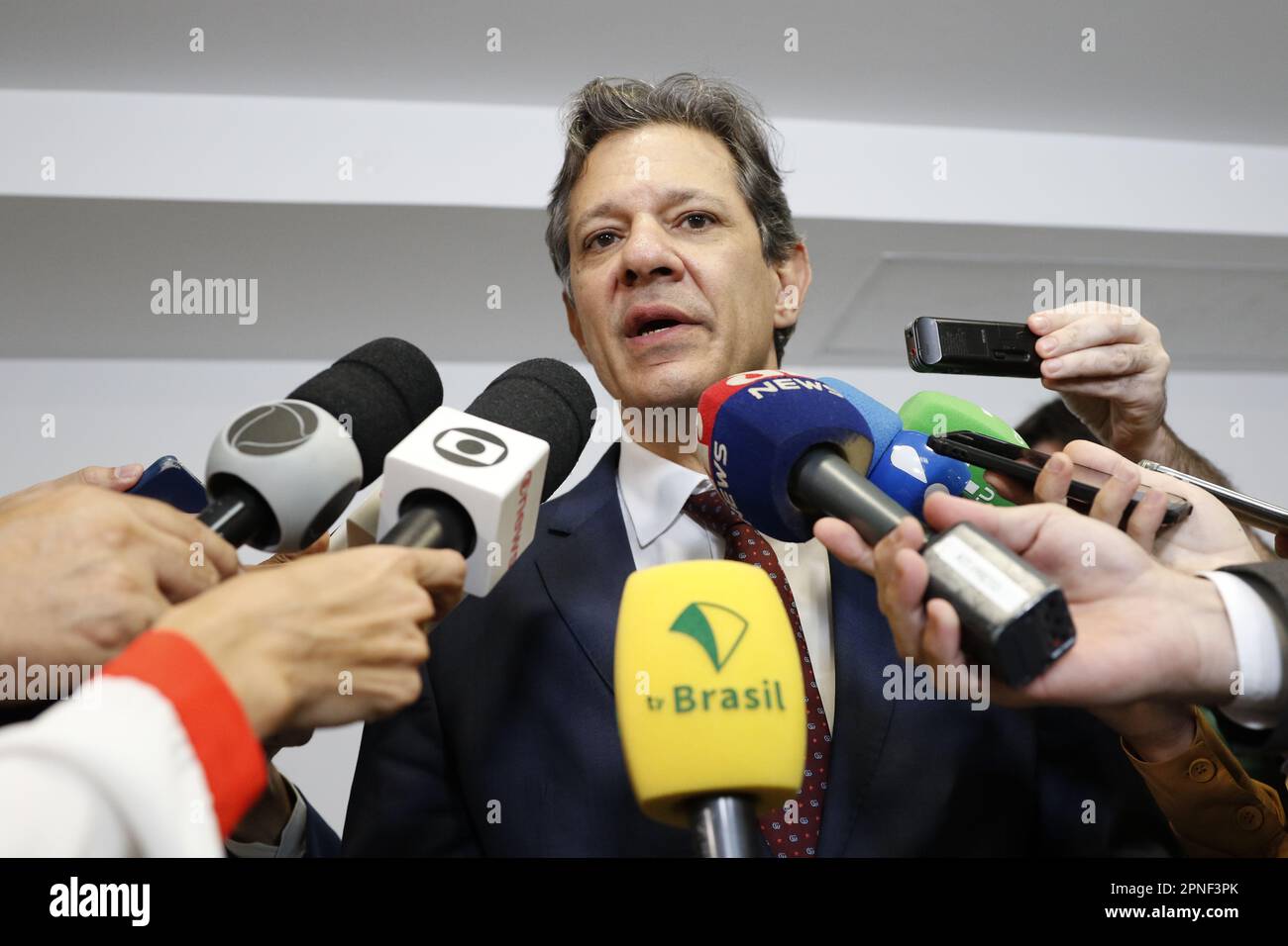 Fernando Haddad Minister of Finance of Brazil portait at press ...