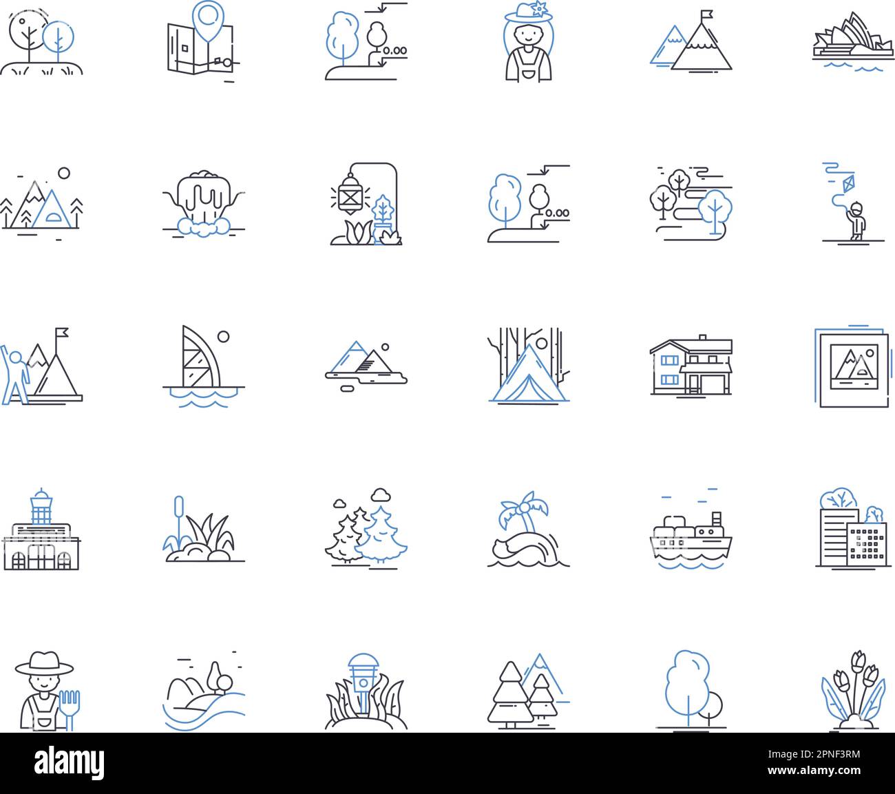 Beach access line icons collection. Shoreline, Coastal, Surfside ...