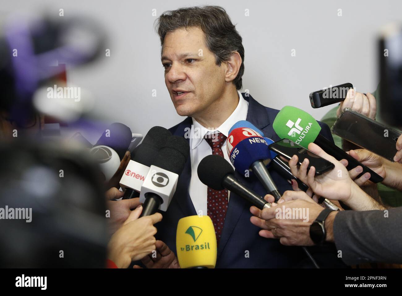 Fernando Haddad Minister of Finance of Brazil portait at press ...