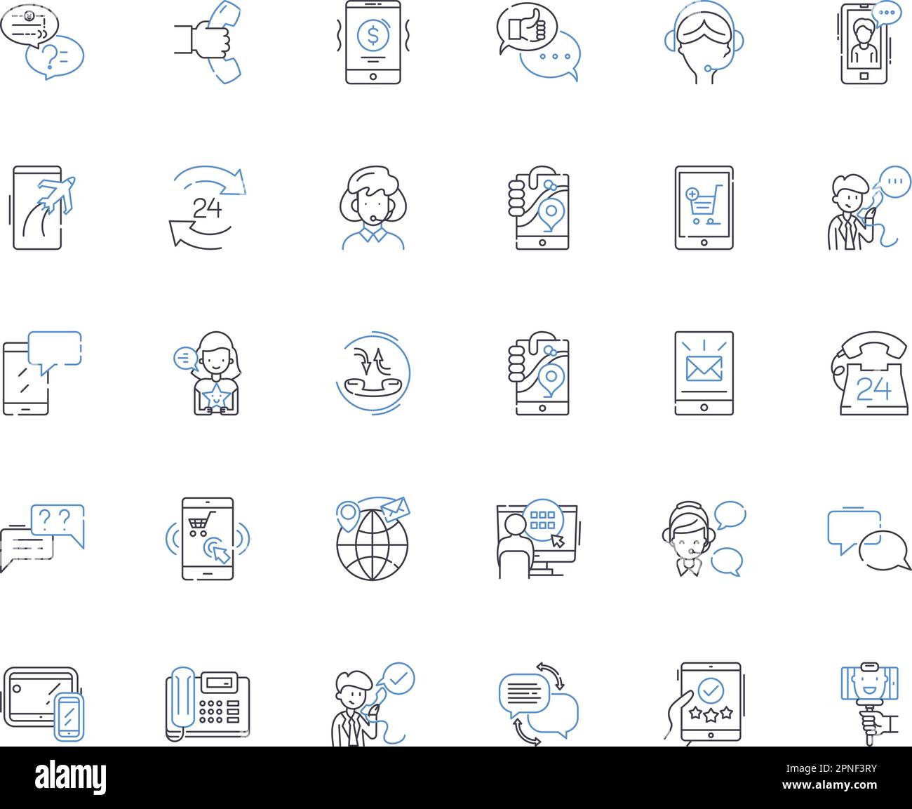 Mobile line icons collection. Smartph, Tablet, App, Android, iPh, iOS ...