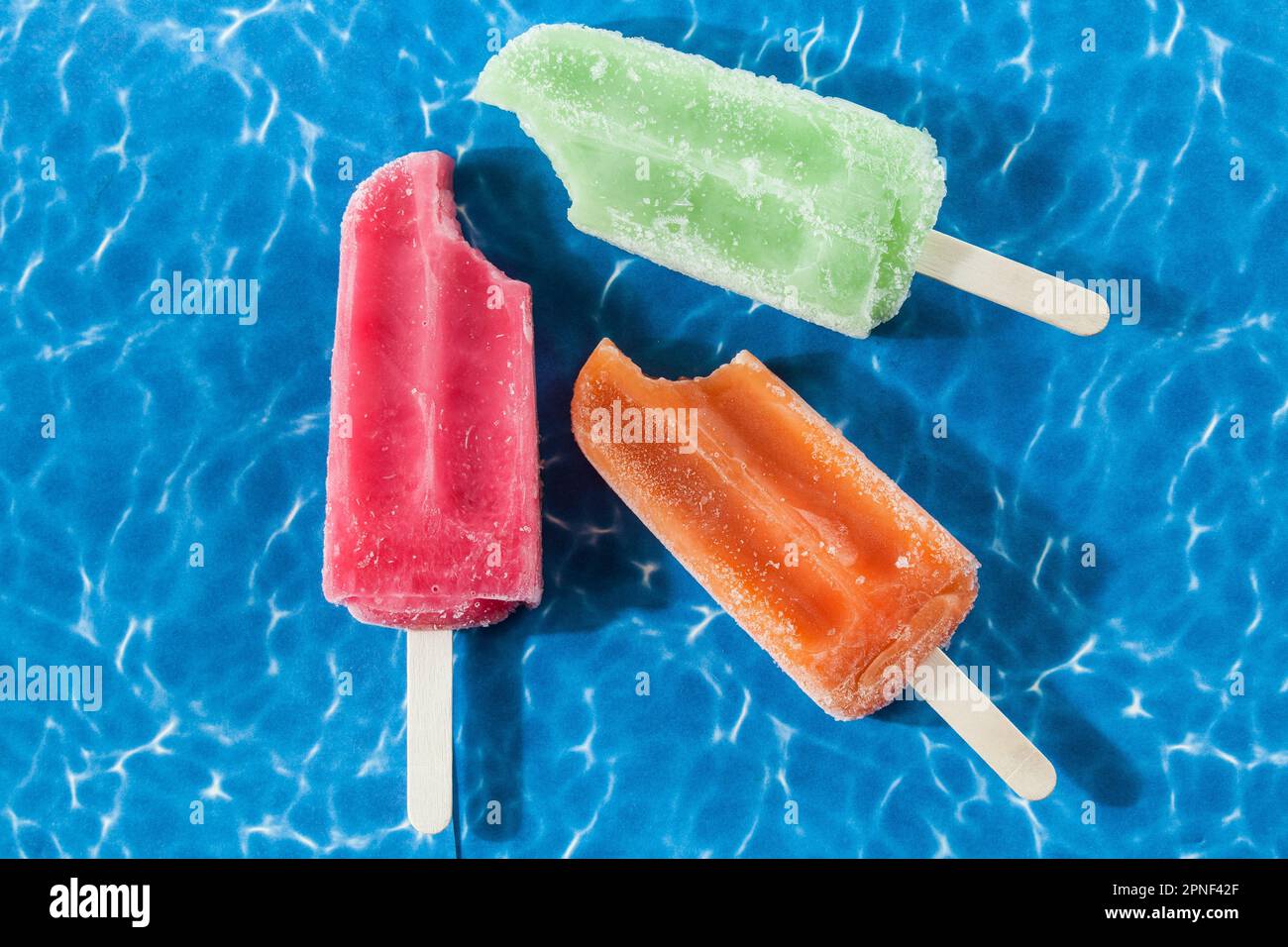 Tasty And Refreshing Ice Cream Popsicles Of Different Flavors Stock ...