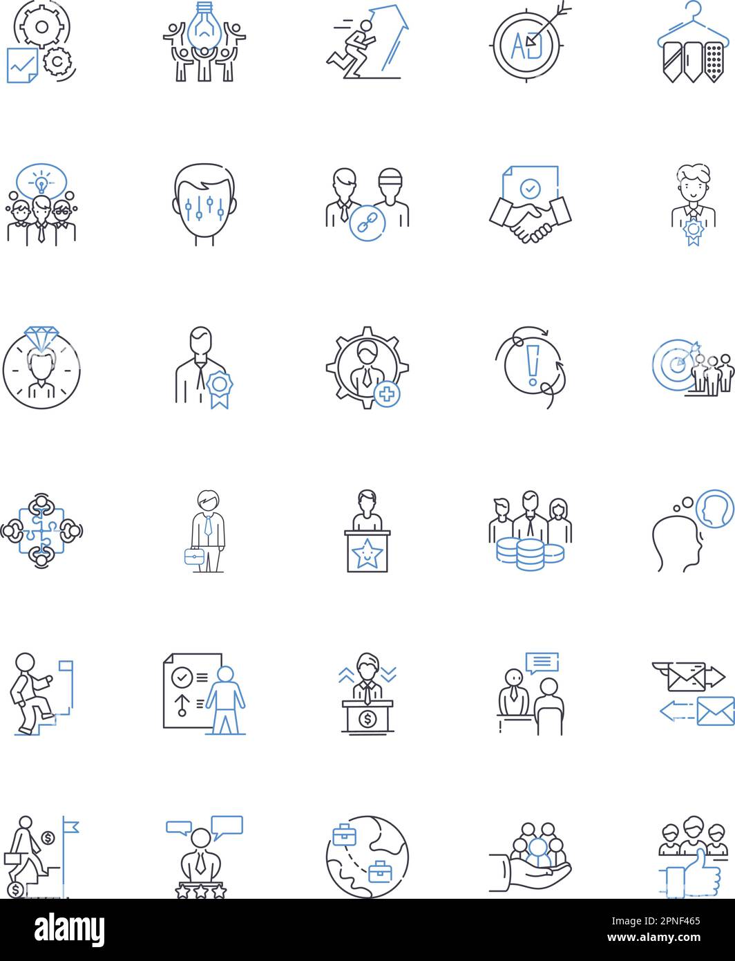 Upper hierarchy line icons collection. Boss, Executive, Director, Manager, Leader, CEO, Chairman ...