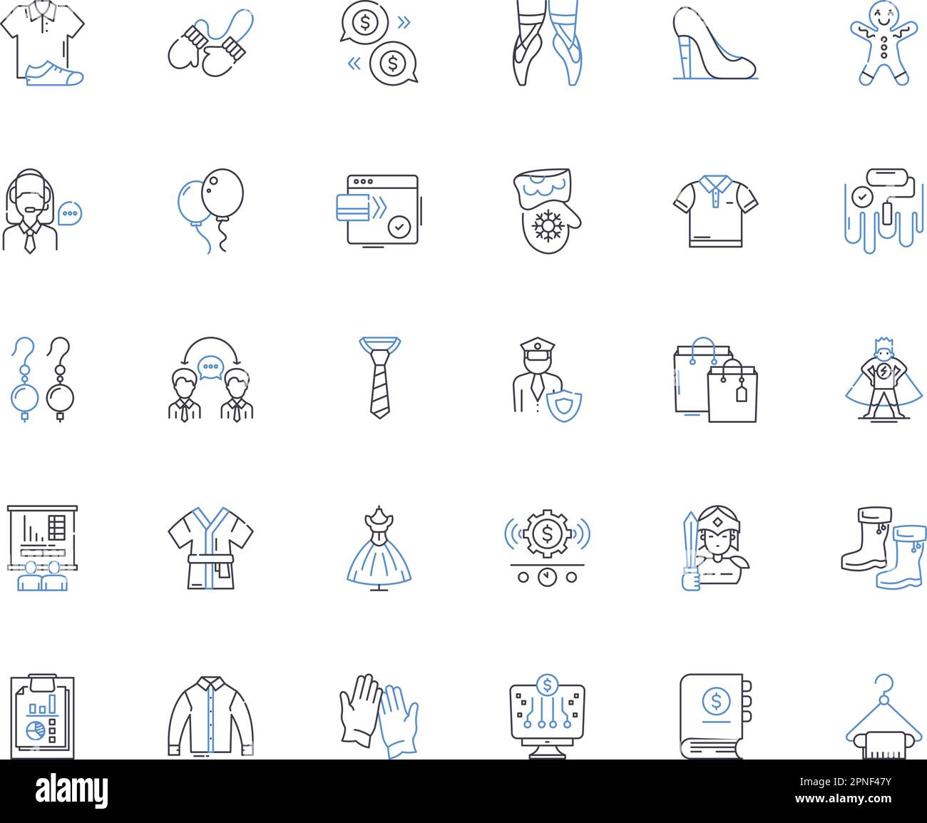 Apparel mill line icons collection. Garments, Textiles, Weaving ...