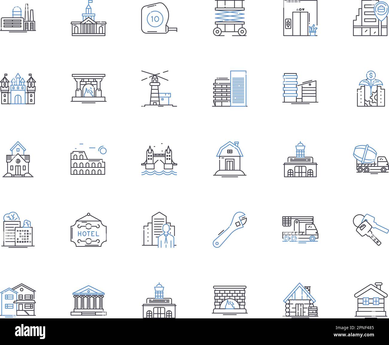 Excavator line icons collection. Digging, Heavyweight, Construction ...