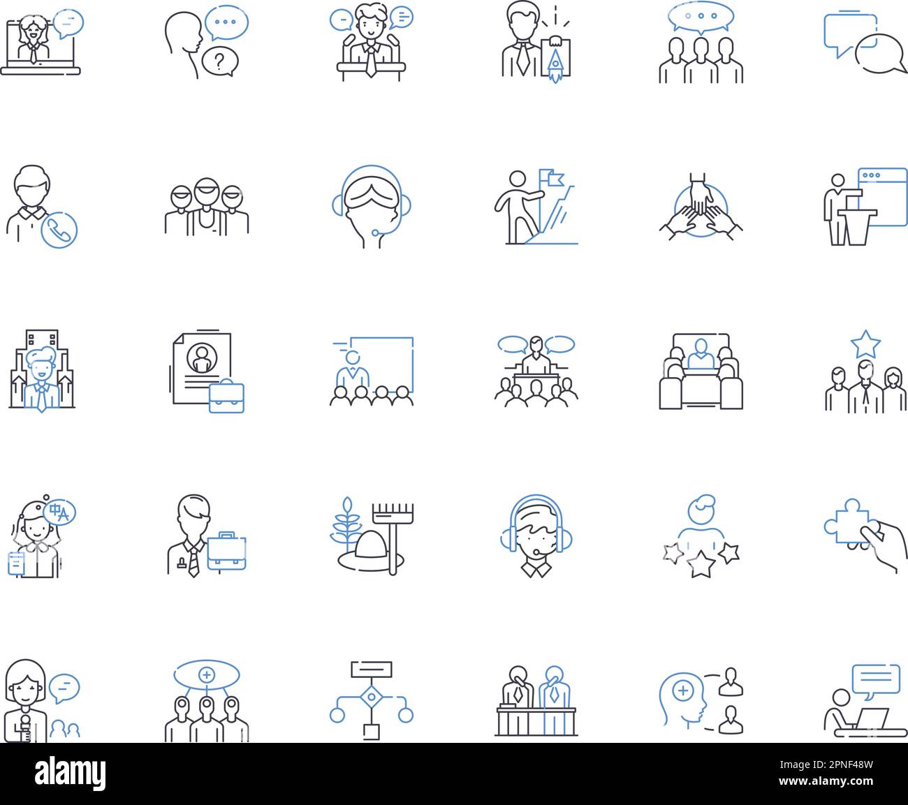 Sales Division Line Icons Collection Prospects Leads Reps Commissions Forecasting Quotas