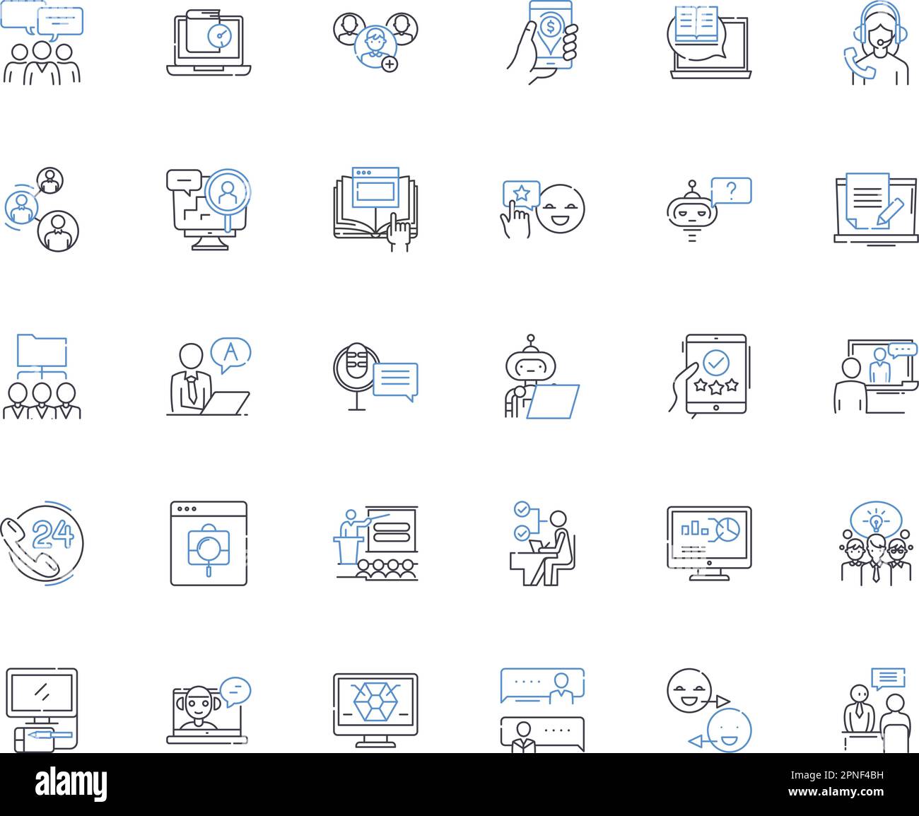 Babbling brook line icons collection. Waterfall, Stream, Creek, River ...