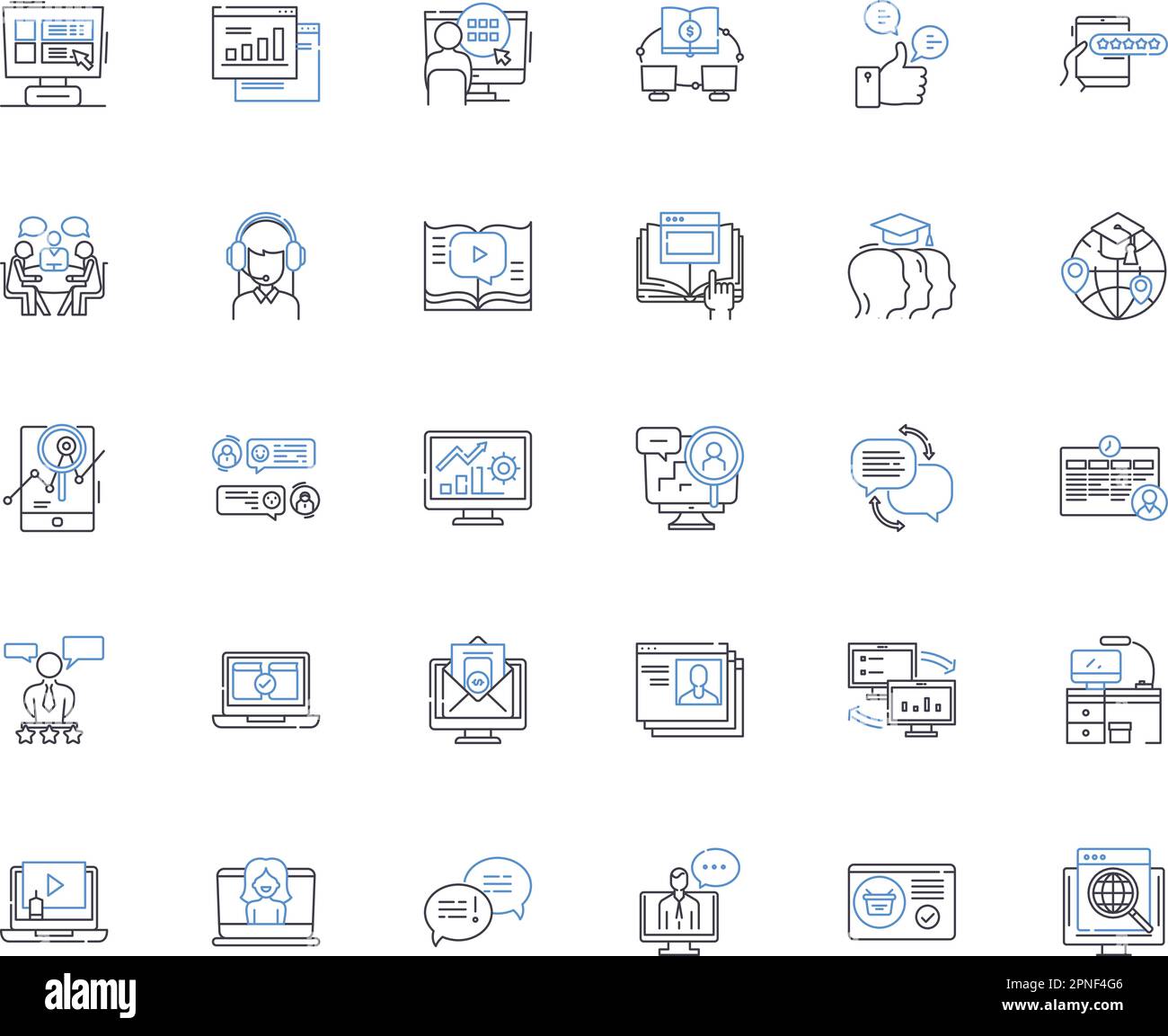 Internet users line icons collection. Browsers, Netizens, Cybercitizens ...