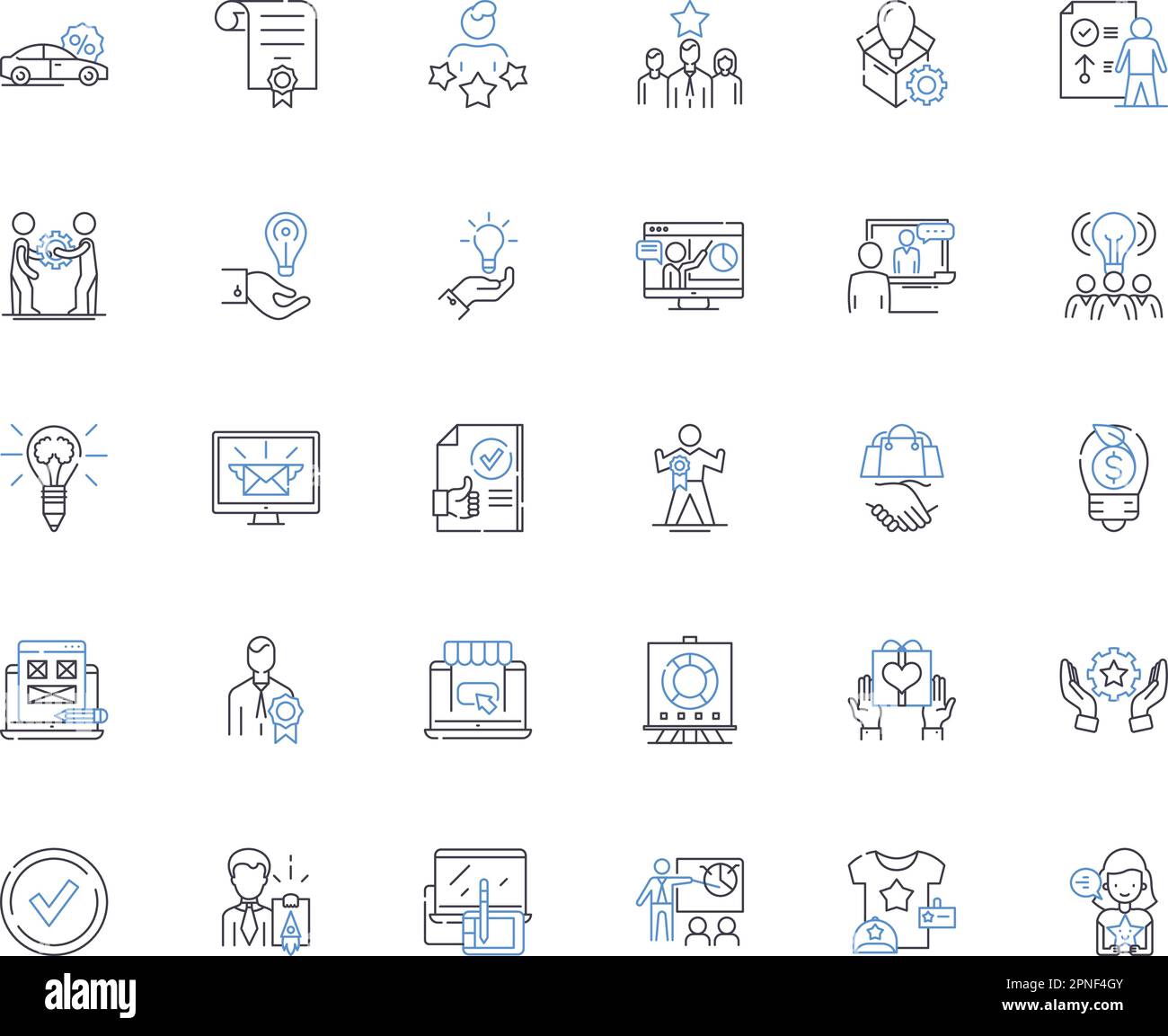 Branding line icons collection. Identity, Recognition, Logo, Perception ...