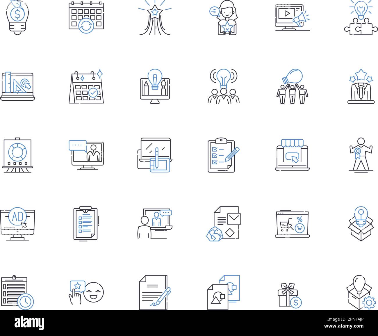 Promotional technique line icons collection. Branding, Advertising ...