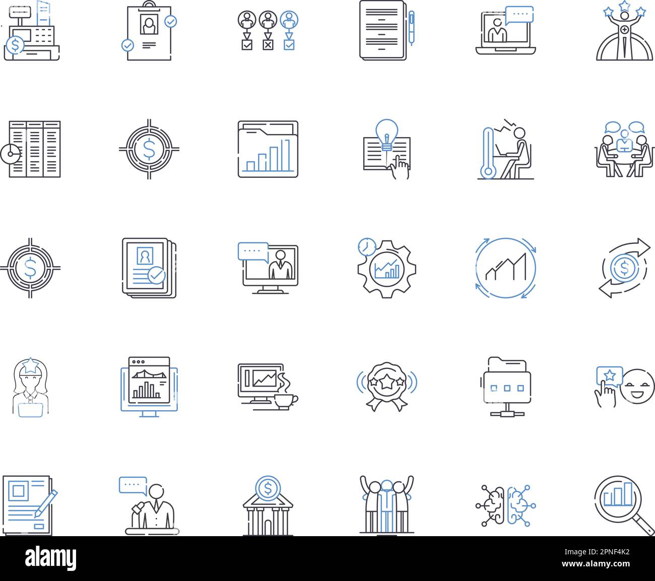 Business model outline icons collection. Profit, Revenue, Strategy ...