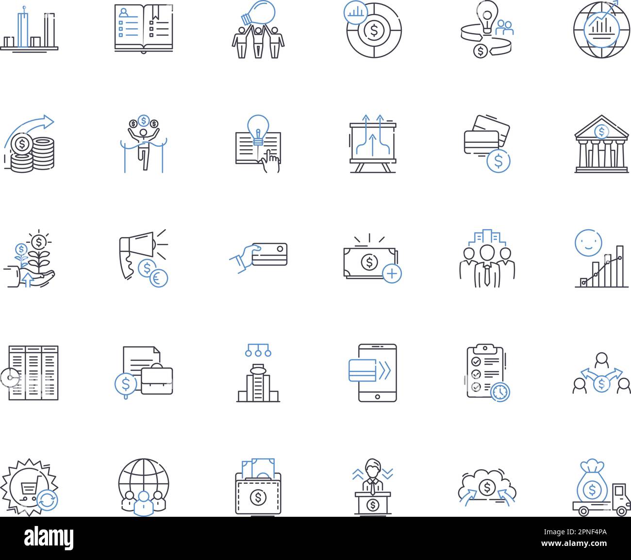 Financial policy line icons collection. Fiscal, Budgeting, Taxation ...