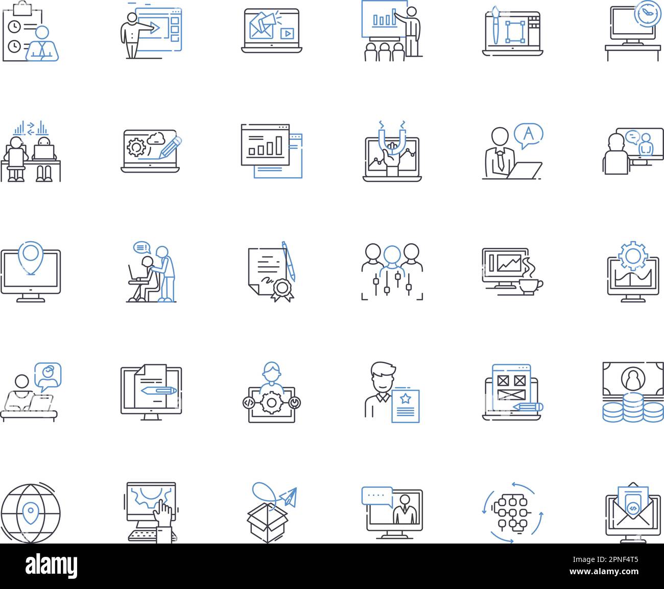 Firm personnel line icons collection. Employees, Staff, Workers ...