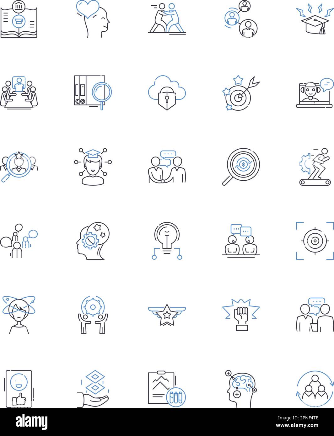 Shared reading line icons collection. Collaboration, Participation ...