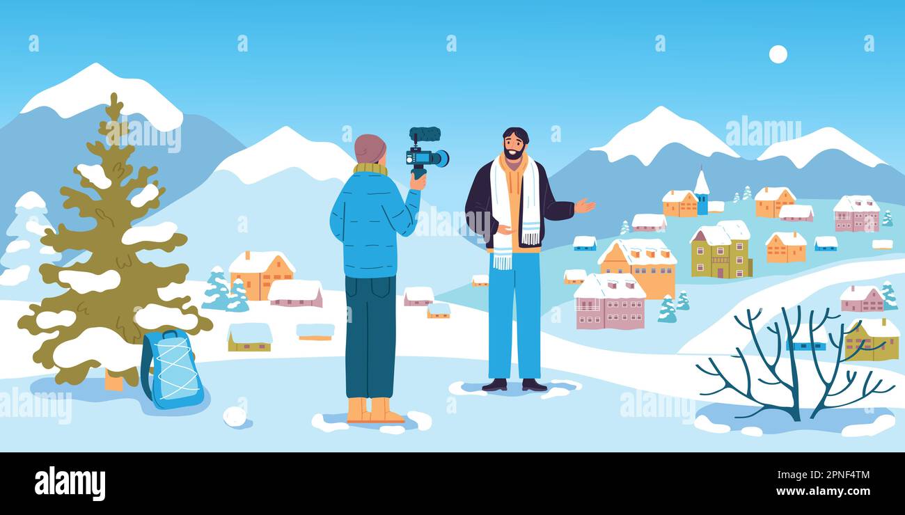 Camera lifestyle winter Stock Vector Images - Alamy