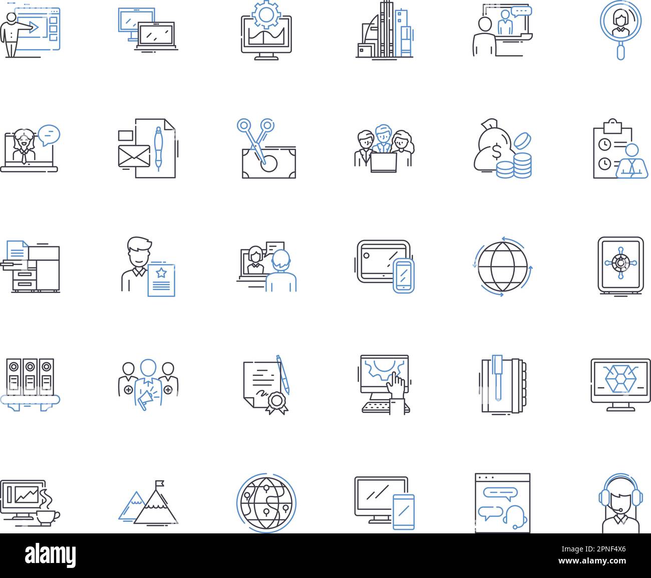 Agency direction line icons collection. Strategy, Vision, Mission ...