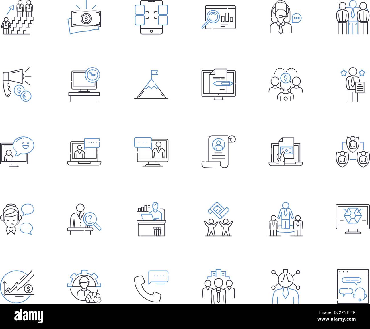 Commercial employment line icons collection. career, job, position ...