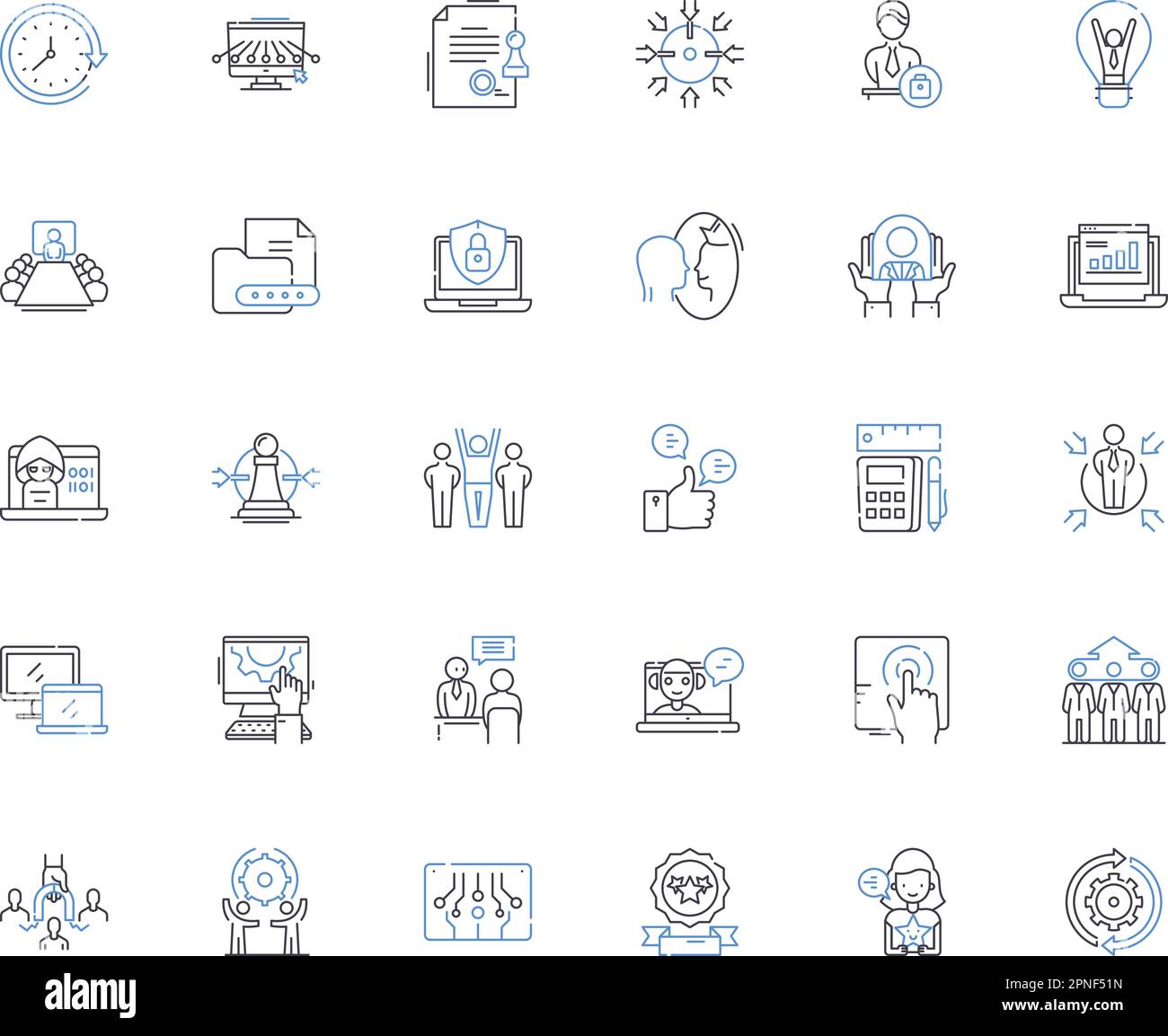 Corporate partnership line icons collection. Collaboration, Synergy ...