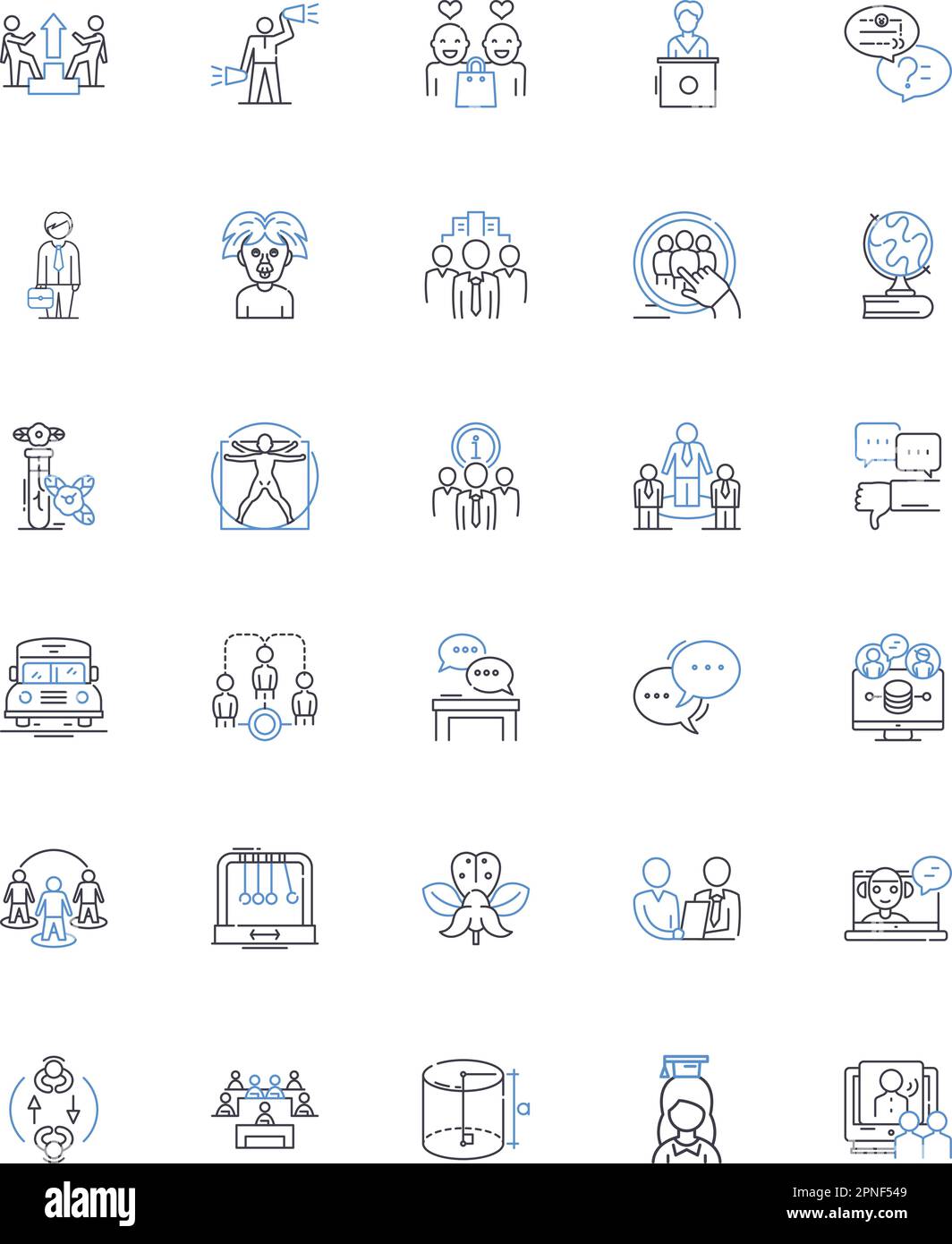 Educating students line icons collection. Learning, Teaching, Knowledge ...