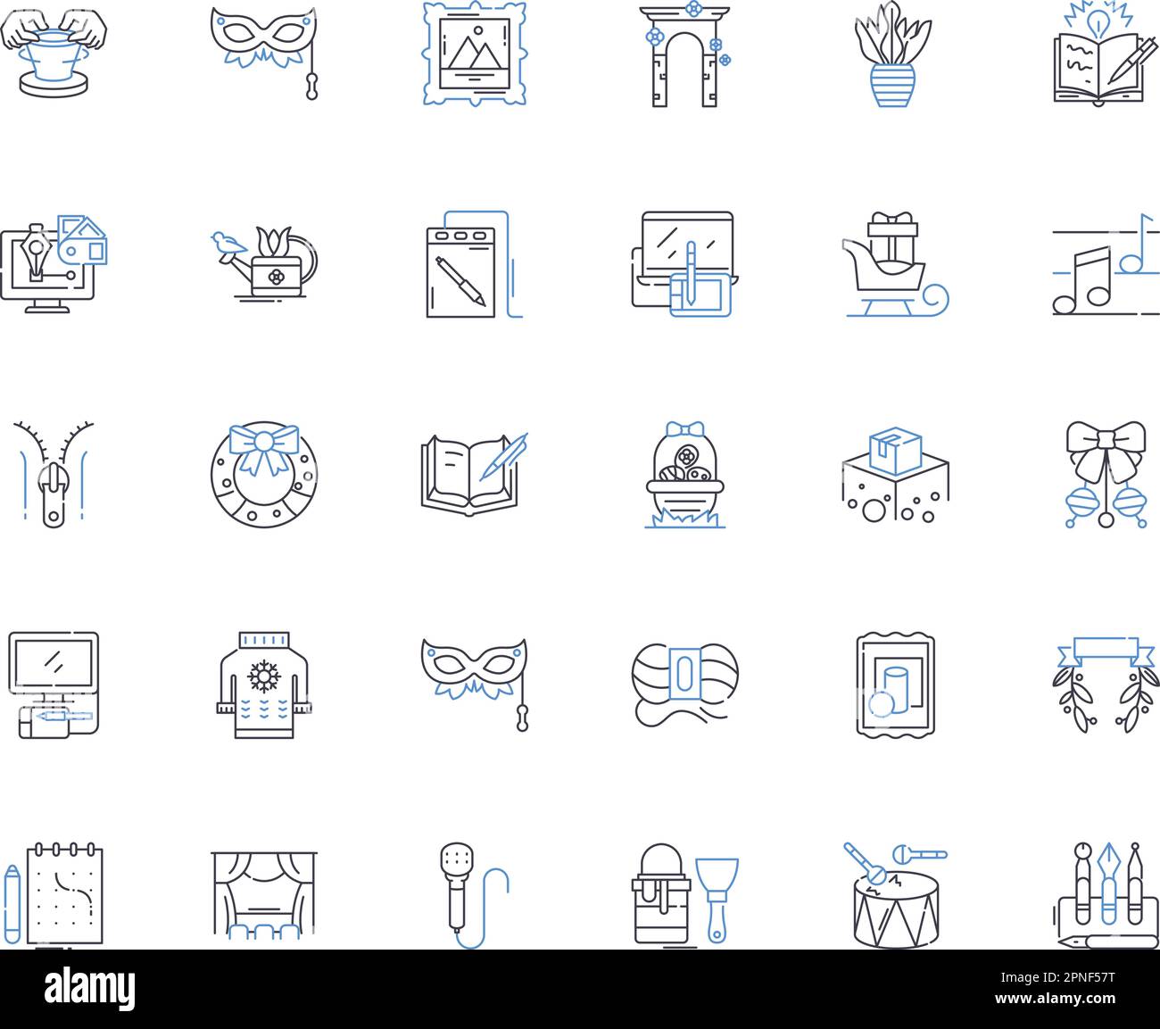 Art projects line icons collection. Painting, Sculpture, Drawing ...