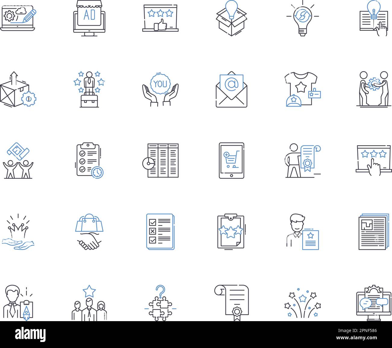 Publicity campaign line icons collection. Exposure, Promotion ...