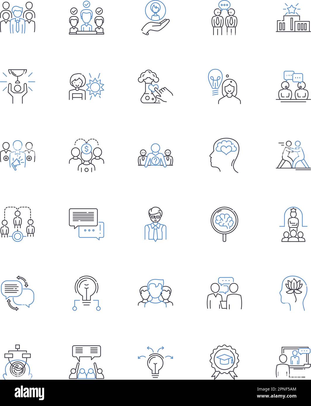 Education and enterprise line icons collection. Synergy, Innovation ...