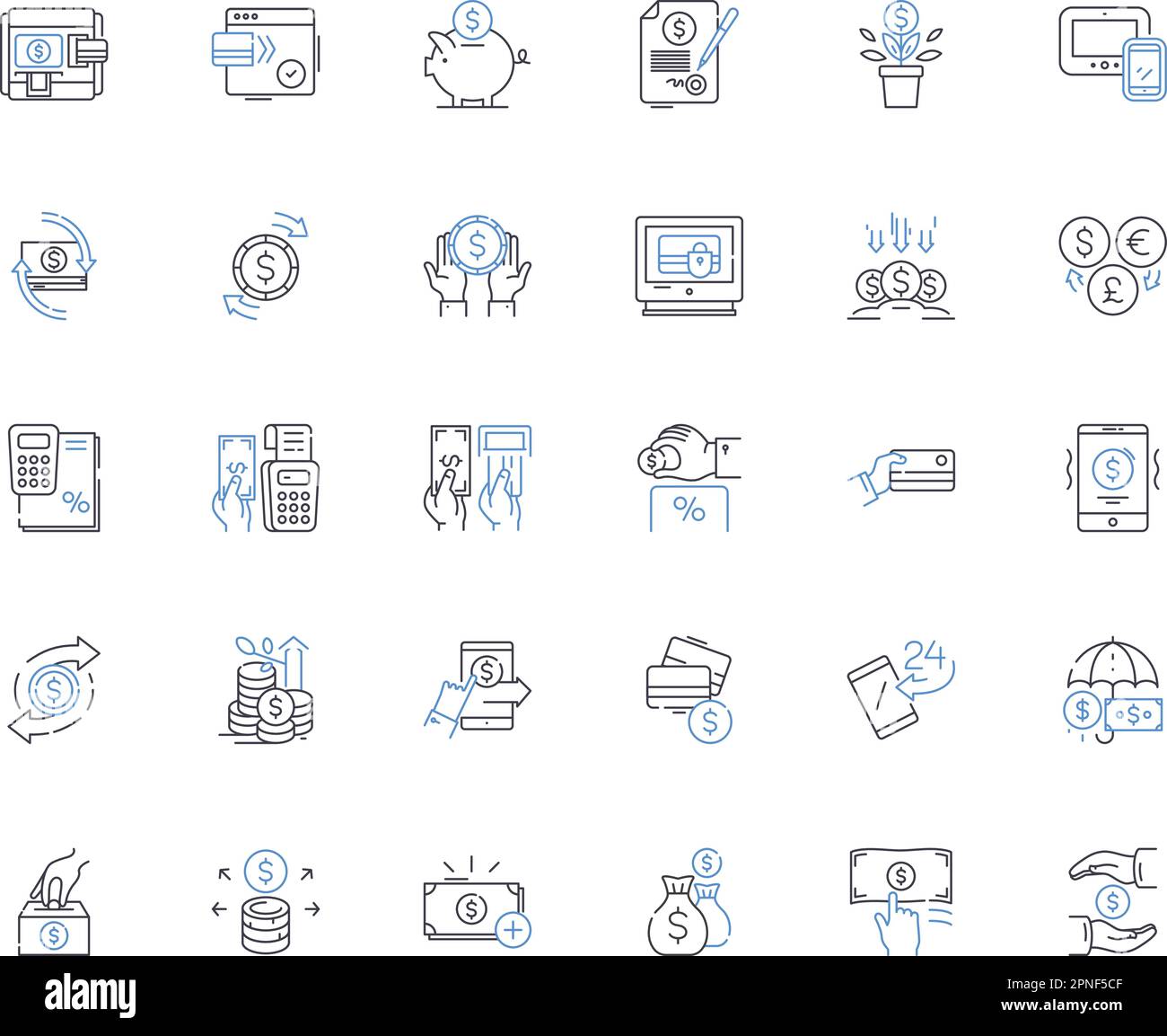 Remittance line icons collection. Transfer, Payment, Transaction, Cross ...