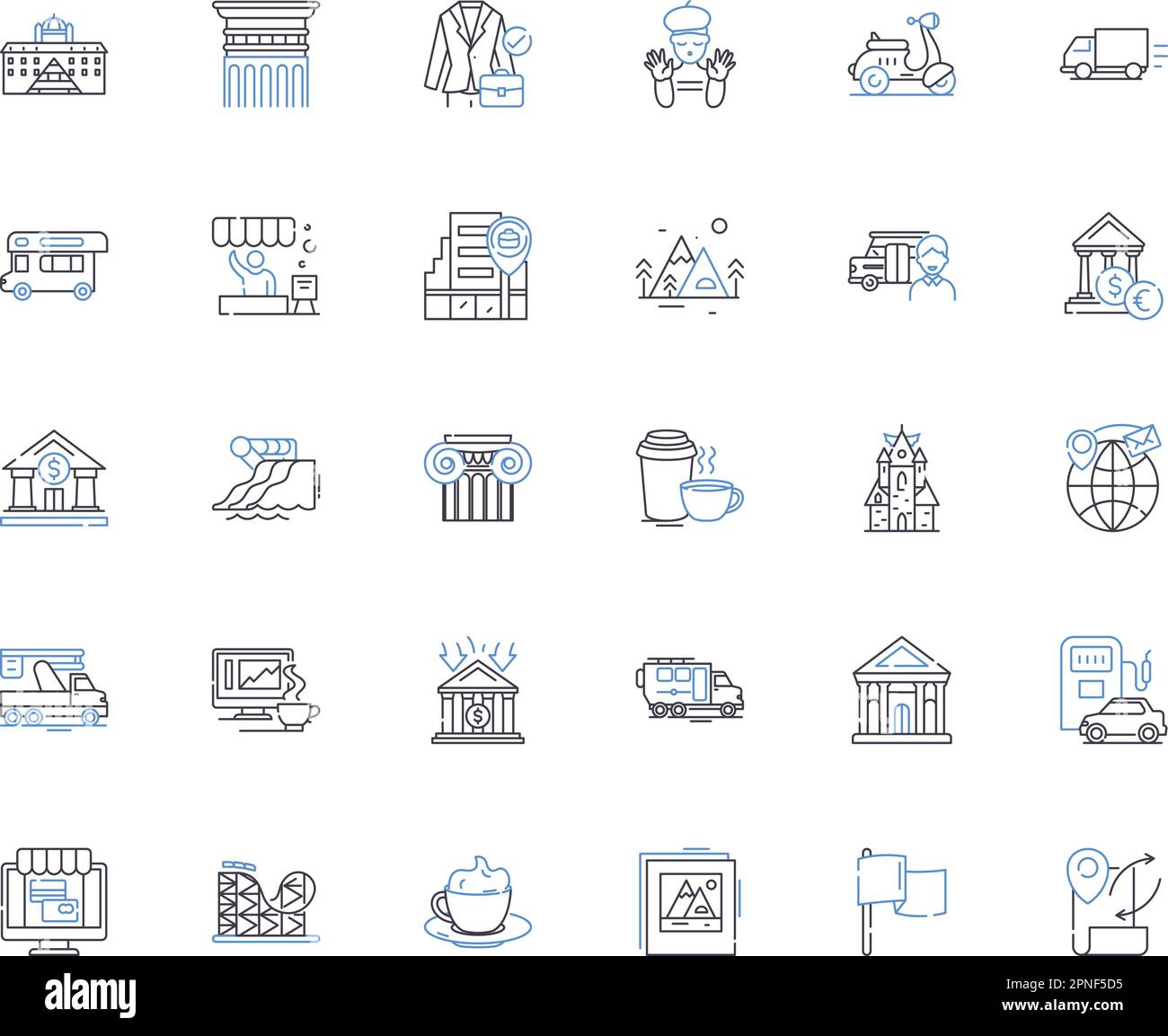 Metropolis life line icons collection. Bustling, Urban, Vibrant ...