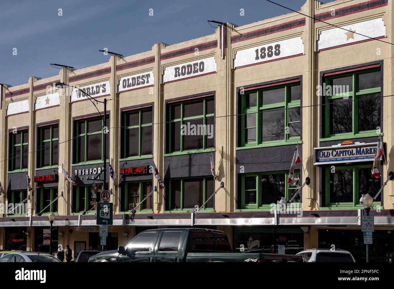 Exterior of World's Oldest Rodeo in historic Prescott, Arizona Stock ...