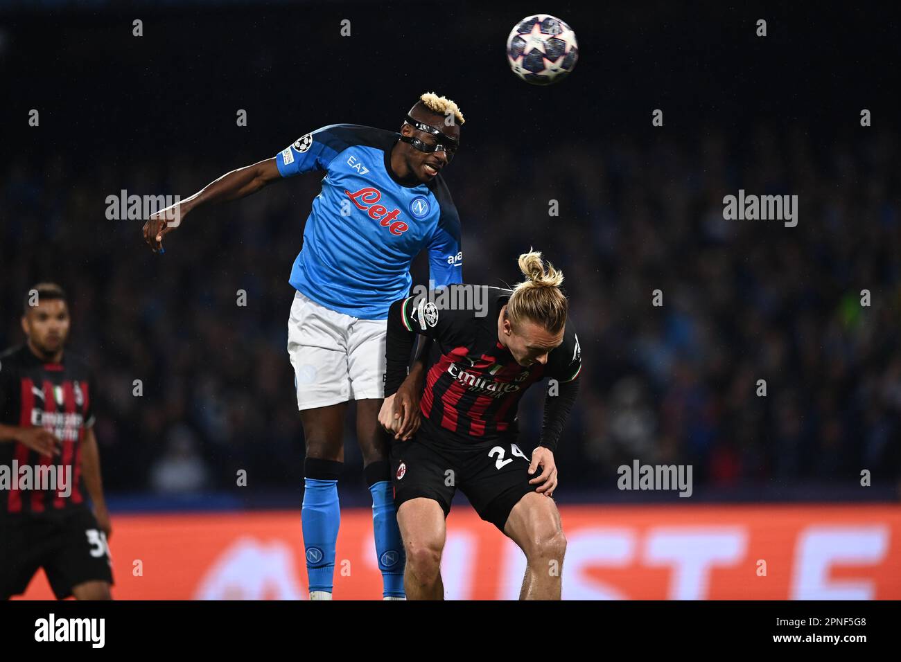 Victor Osimhen (Napoli)Simon Kjaer (Milan) during the UEFA "Champions ...