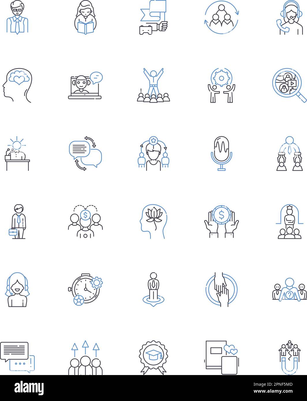 Joint Coaching Line Icons Collection Partnership Collaboration Synergy Support Unity