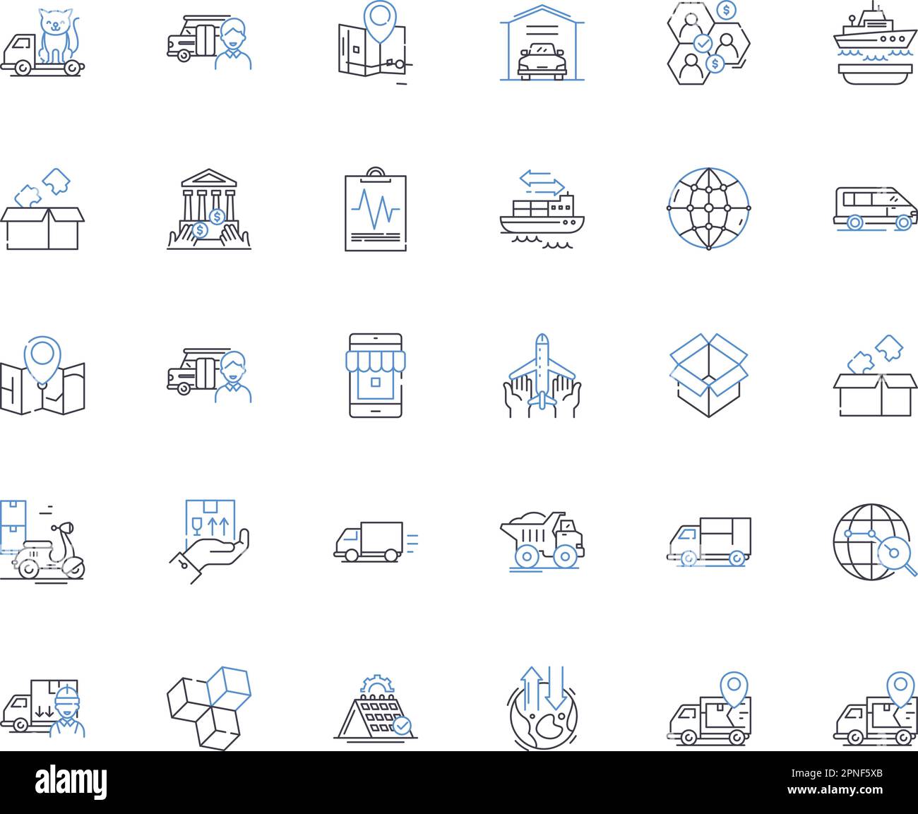 Package transports line icons collection. Shipping, Logistics, Delivery, Cargo, Freight ...