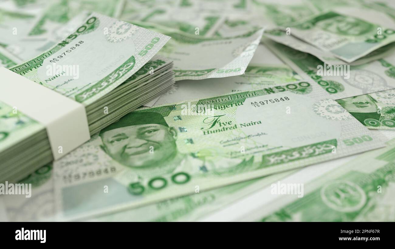 3D rendering of Nigerian naira notes spread on surface Stock Photo - Alamy