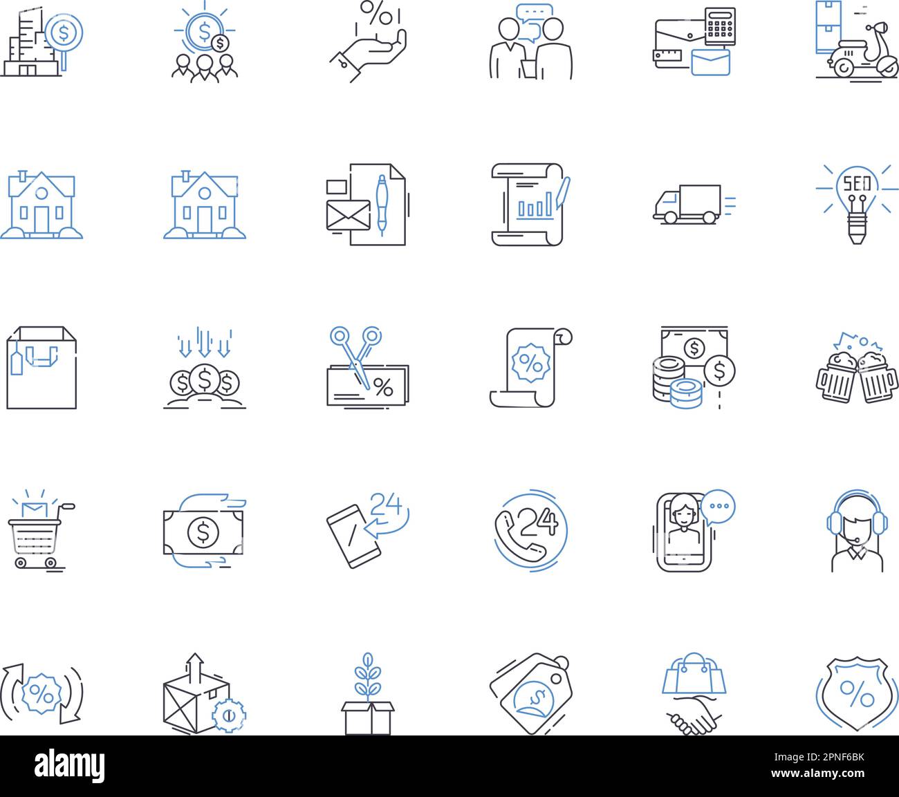 Market line icons collection. Competition , Demand , Growth ...