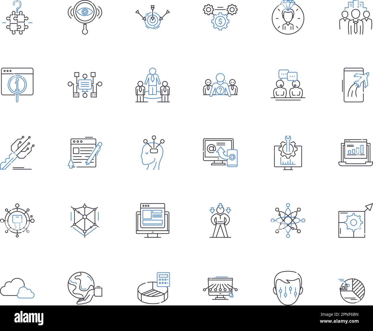 Collaboration people line icons collection. Partnership, Teamwork ...