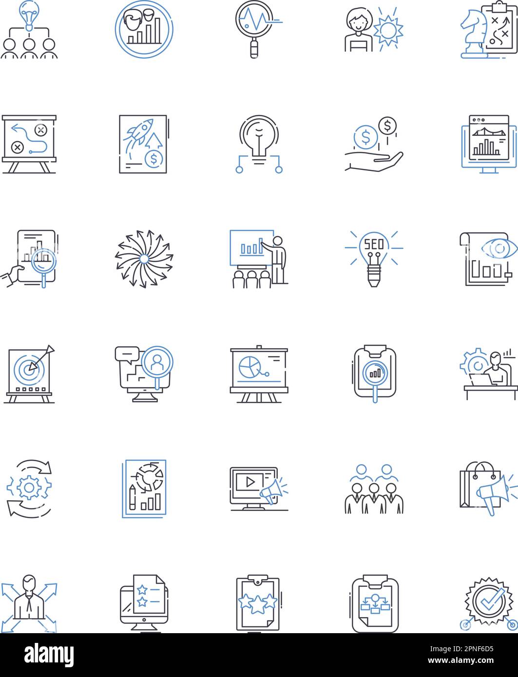 Fiscal planning line icons collection. Budgeting, Forecasting ...