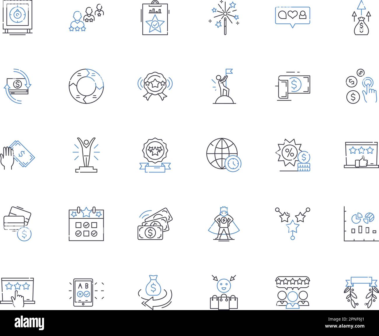 Asset Evaluation Line Icons Collection Valuation Metrics Estimation