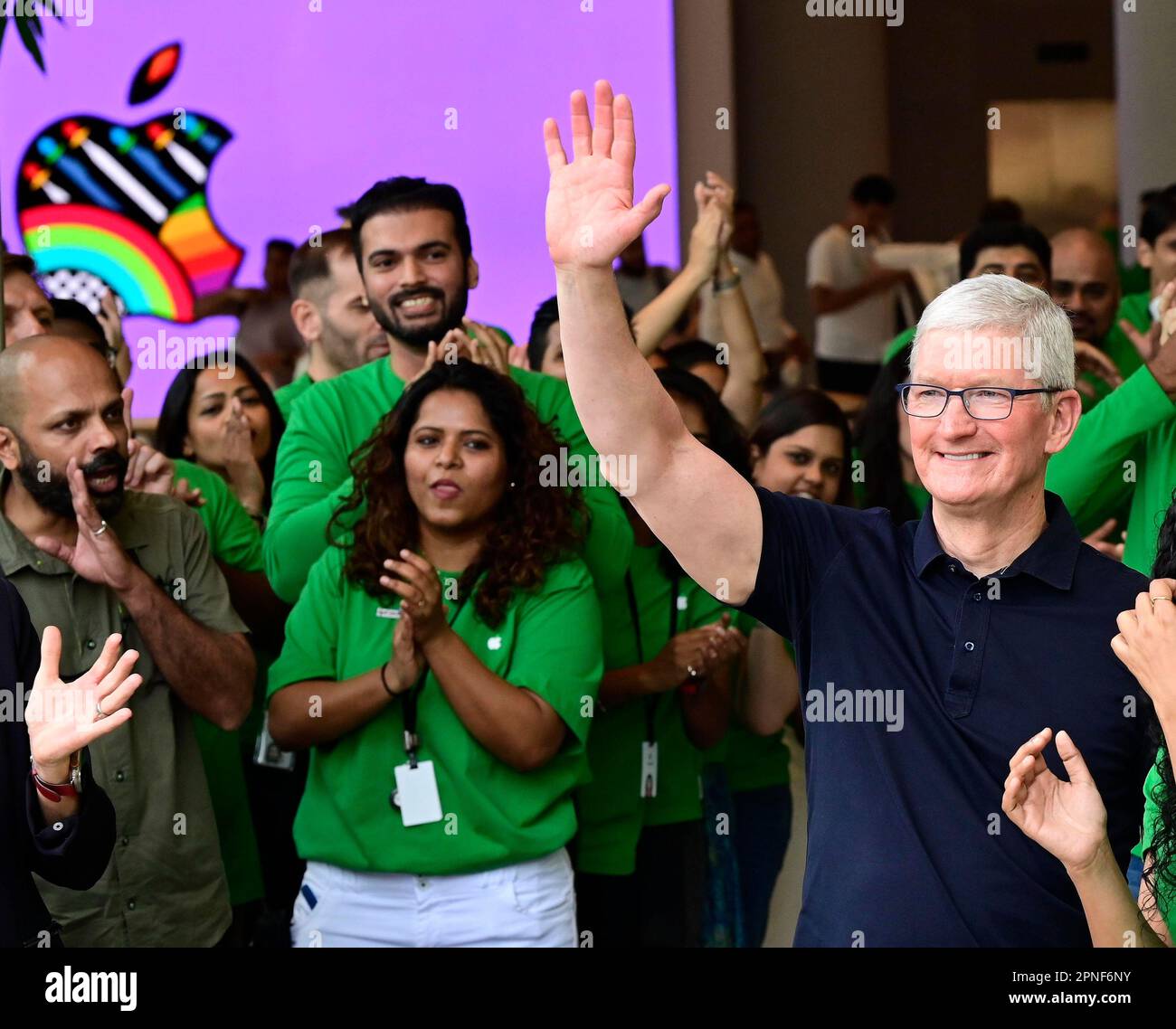 Mumbai, India. 18th Apr, 2023. MUMBAI, INDIA - APRIL 18: Tim Cook, CEO ...