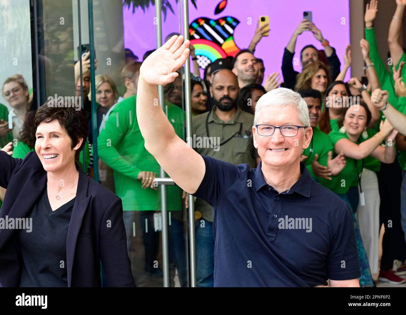 Mumbai, India. 18th Apr, 2023. MUMBAI, INDIA - APRIL 18: Apple CEO Tim ...