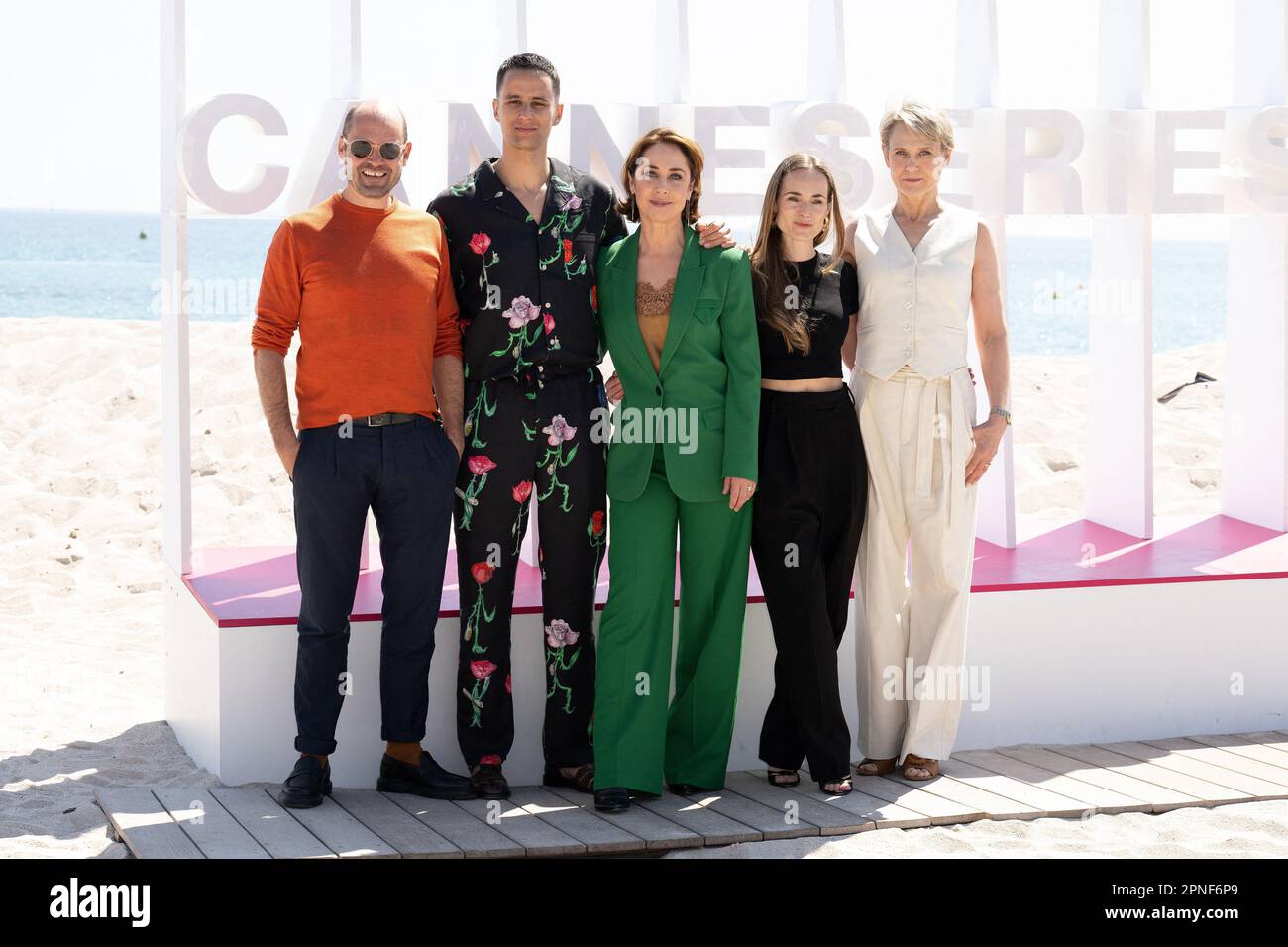 Cannes, France. 19th Apr, 2023. David Dencik, Youssef Wayne Hvidtfeldt ...