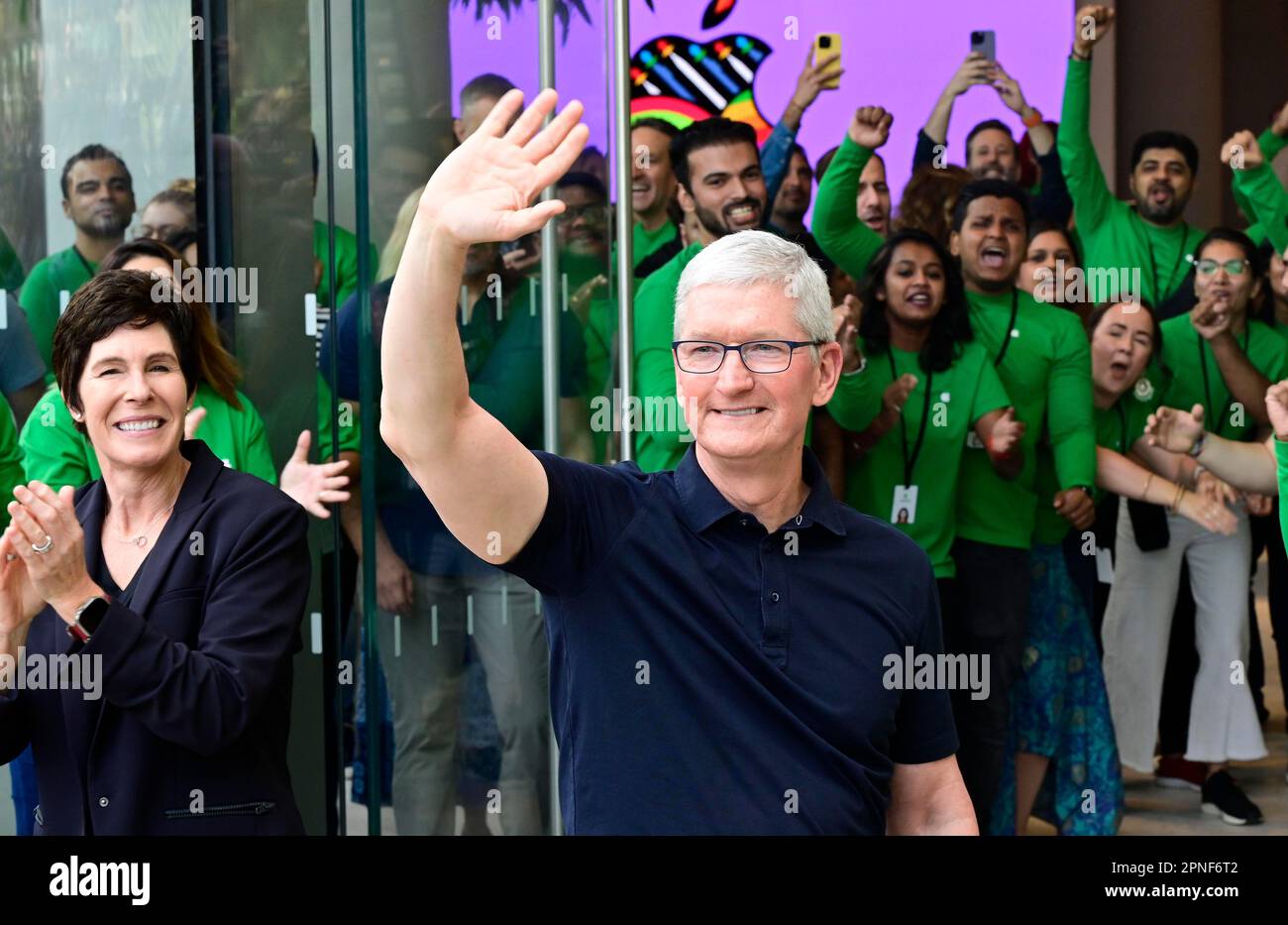 Mumbai, India. 18th Apr, 2023. MUMBAI, INDIA - APRIL 18: Apple CEO Tim ...