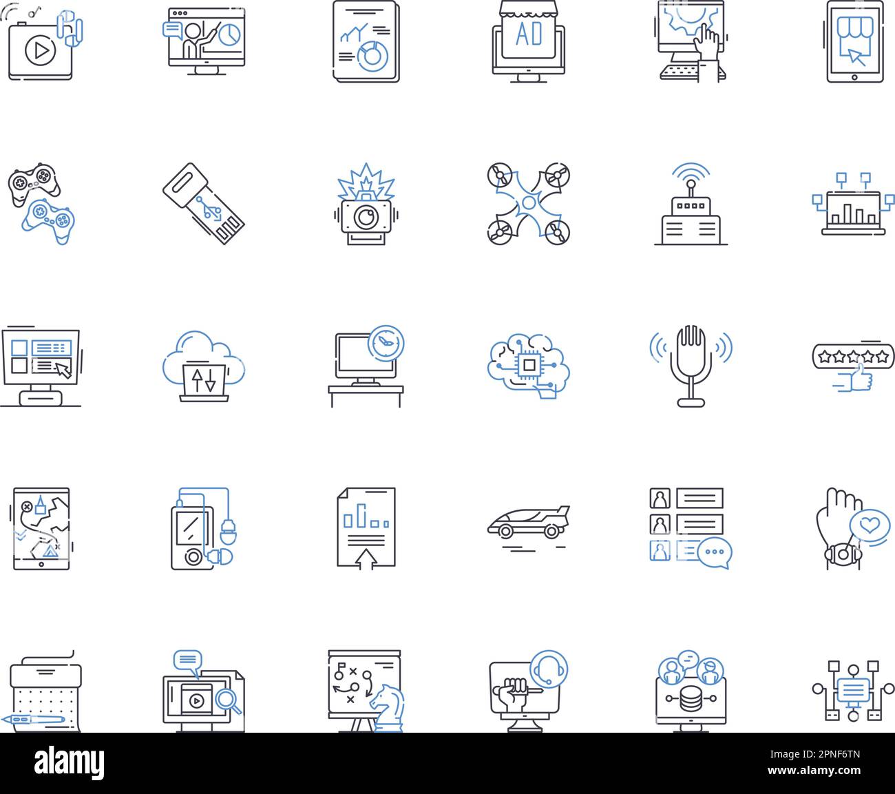 Digital design line icons collection. Vector, Pixel, Typography, Layout ...
