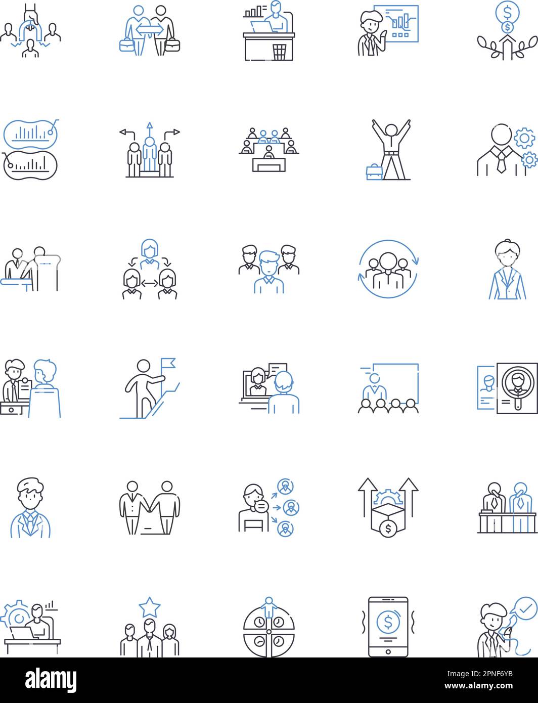 Team And Collaboration Line Icons Collection Synergy Unity