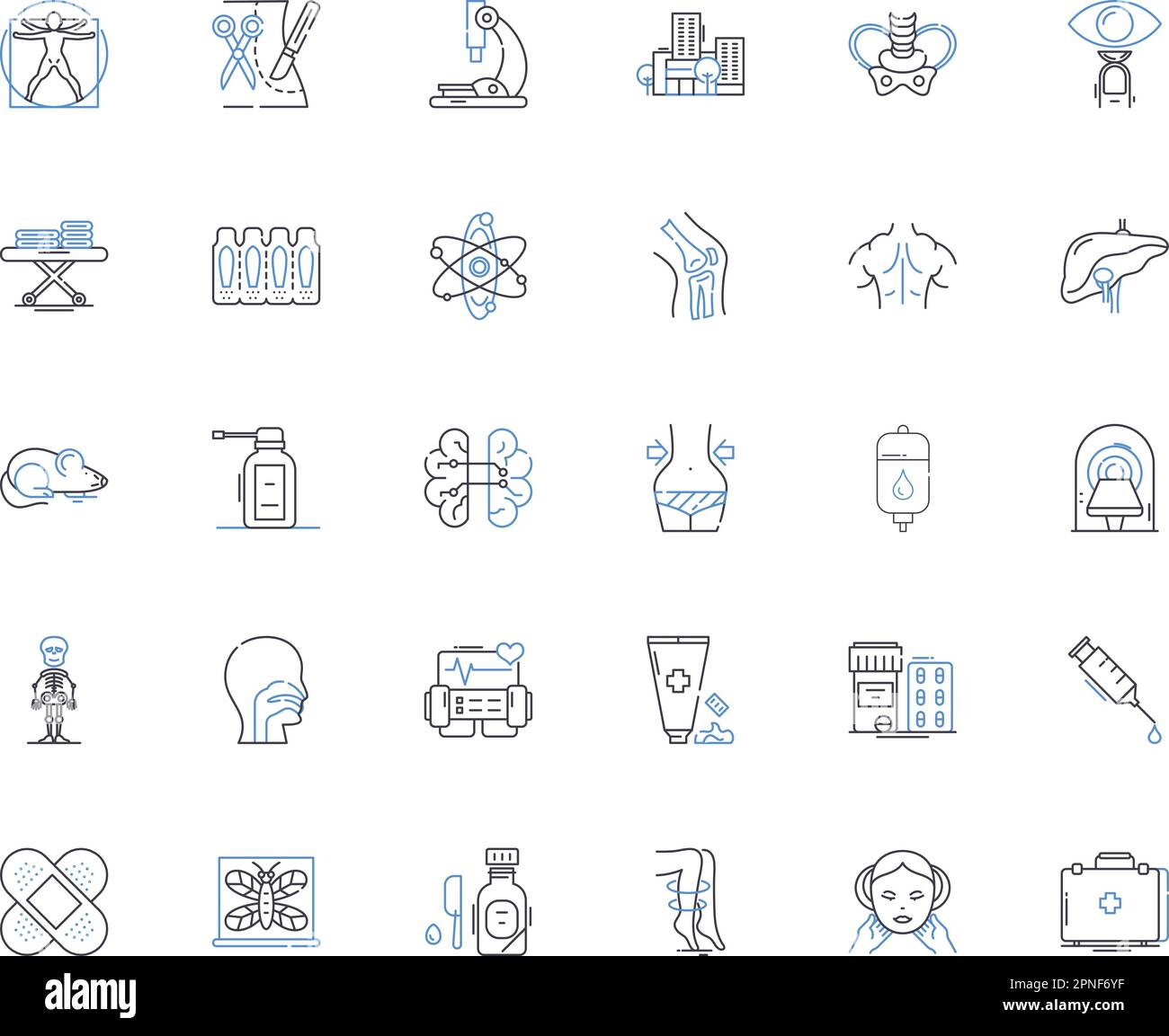 Doctor visit line icons collection. Diagnosis, Check-up, Symptoms ...